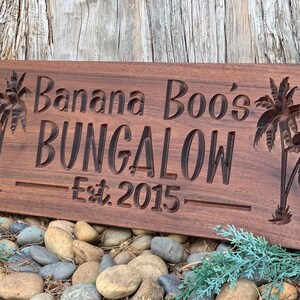 Custom Palm Tree Sign Custom Cabana Signs Poolside Cabana Sign Couples ...