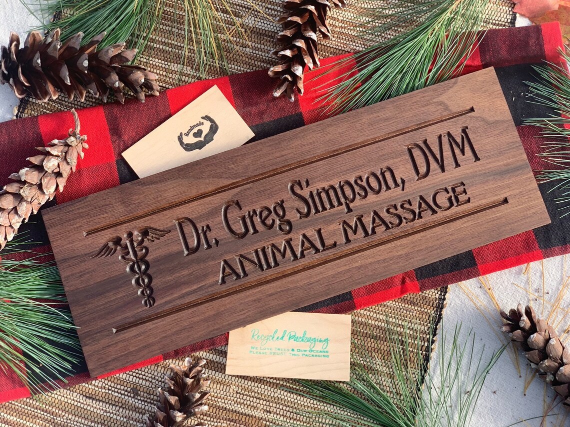 Carved Doctor Caduceus Sign or Veterinarian Caduceus Doctor | Etsy