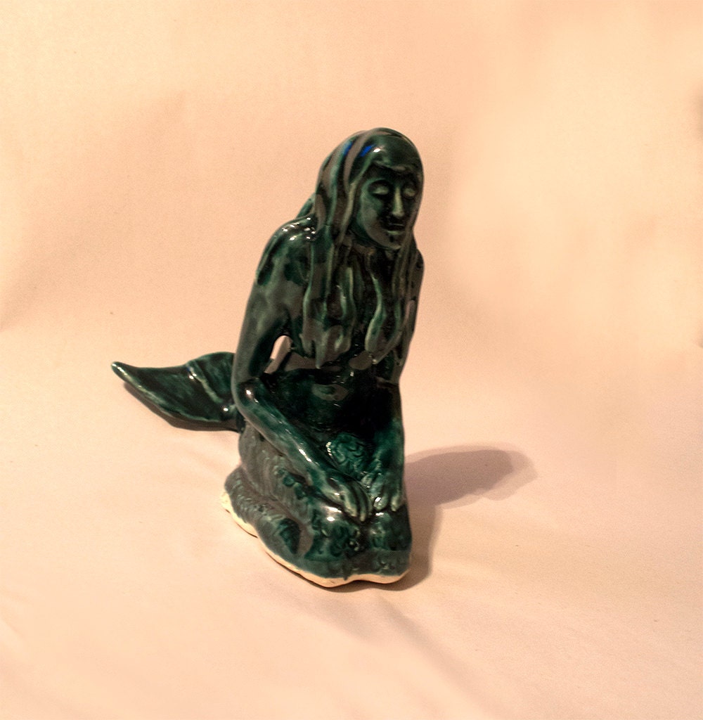 Handmade Ceramic Mermaid Sculpture, Ceramic Mermaid Figurine, Ceramic ...