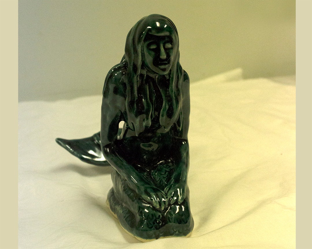 Handmade Ceramic Mermaid Sculpture, Ceramic Mermaid Figurine, Ceramic ...
