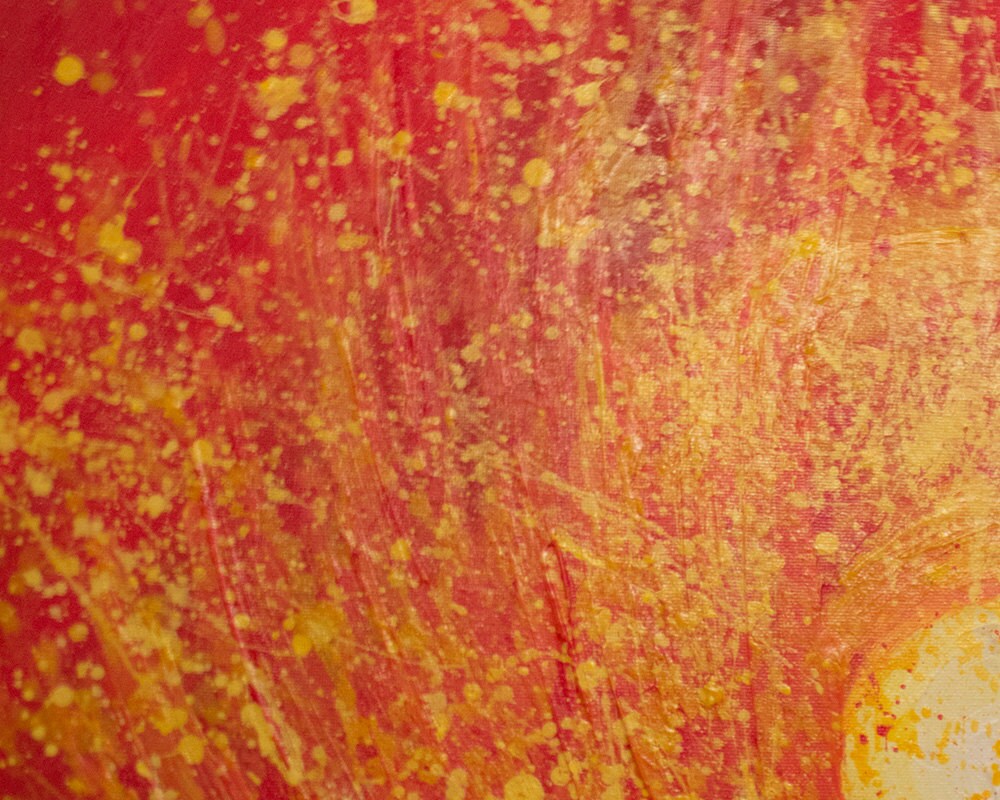 Triptych Acrylic Abstract Red Painting - 54 X24 - Canvas Art, Home ...