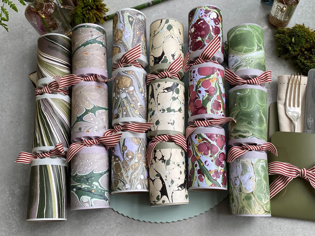 Lux Crackers Marbled Handmade Leather Gifts (box of 6) - Etsy