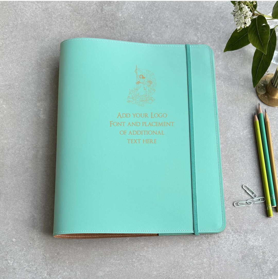 Personalised Recycled Leather Flexible Cover for A4 Display Pockets ...