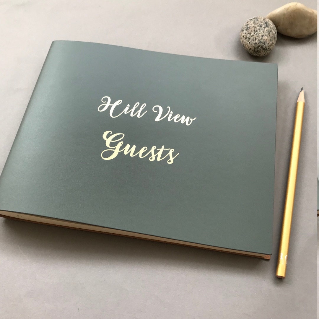 Personalised Guest Book Recycled Leather - for Guest Houses, B&B and ...