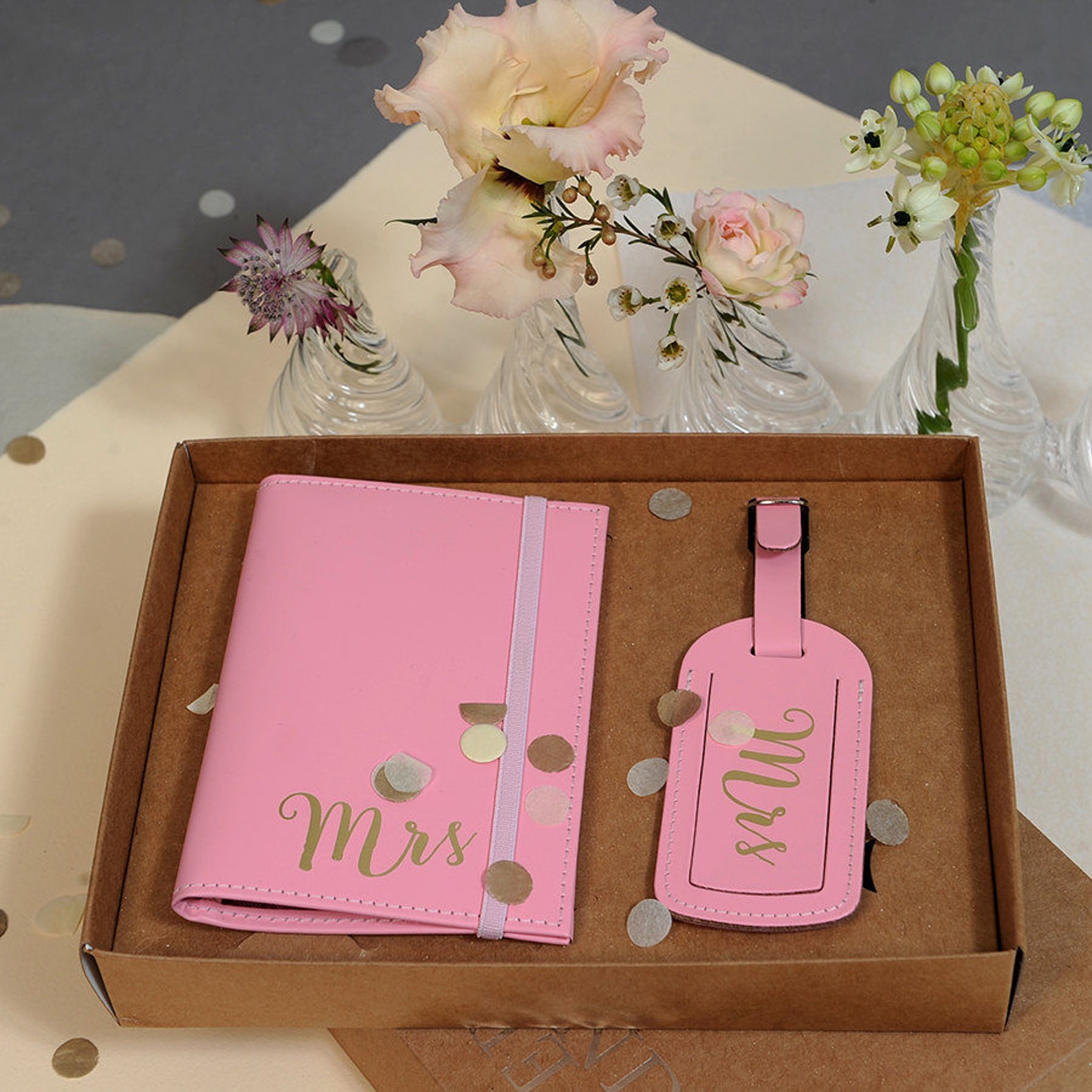 Recycled Leather Wedding Gift Passport Cover and Luggage Label - Etsy