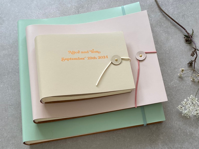 Personalised Wedding Style Photo Album Recycled Leather, 60 Pages - in ...