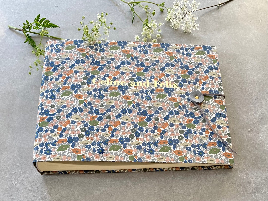 Personalised Floral Liberty Fabric Photo Album Hardback Handcrafted in ...