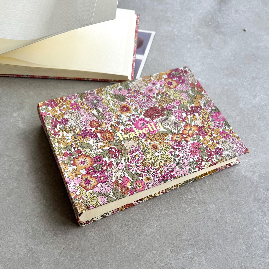 Personalised Floral Liberty Fabric Photo Album Hardback Handcrafted in ...