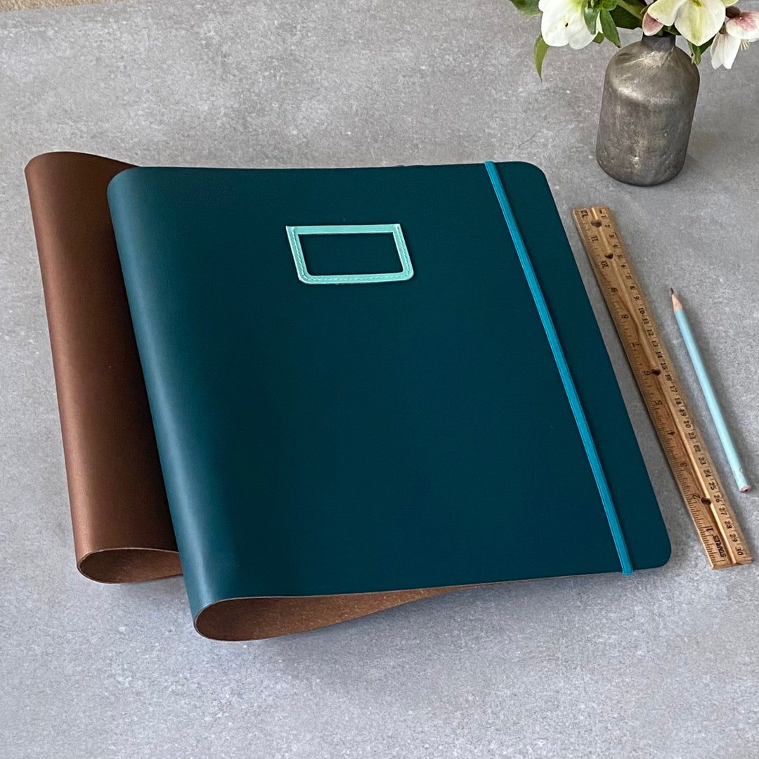 Binder Recycled Leather Ring Binder With Feature Frame - Etsy UK