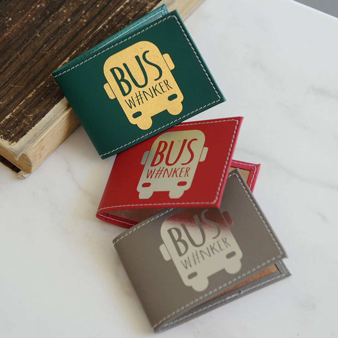 Recycled Leather Bus Card Holder - Etsy UK