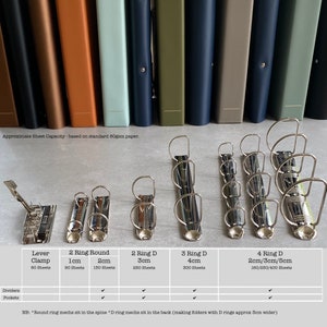 Recycled Leather Ring Binder Folder Popper Closure - in 26 Colours! A4 ...