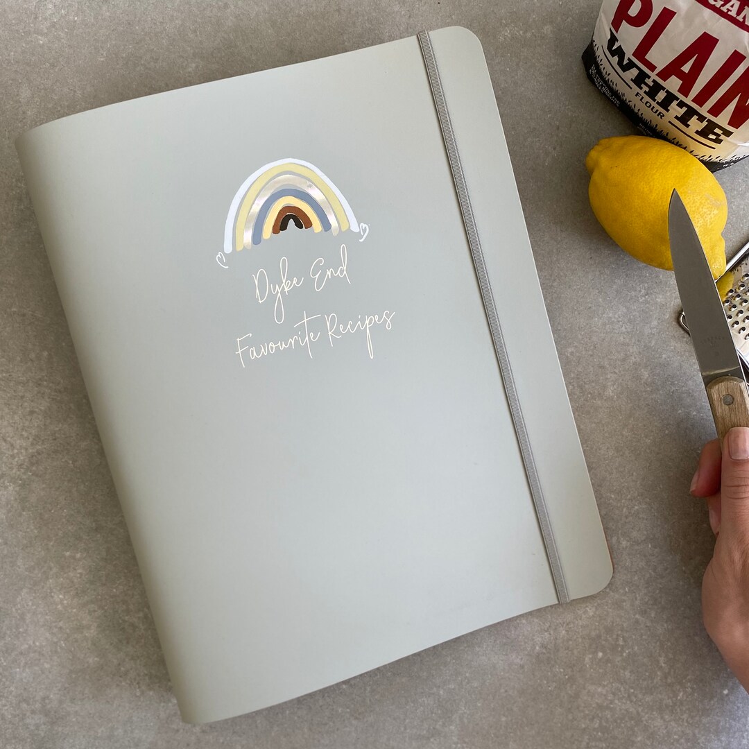 Personalised A4 Ring Binder Rainbow Hand Foiled Leather for Recipes ...