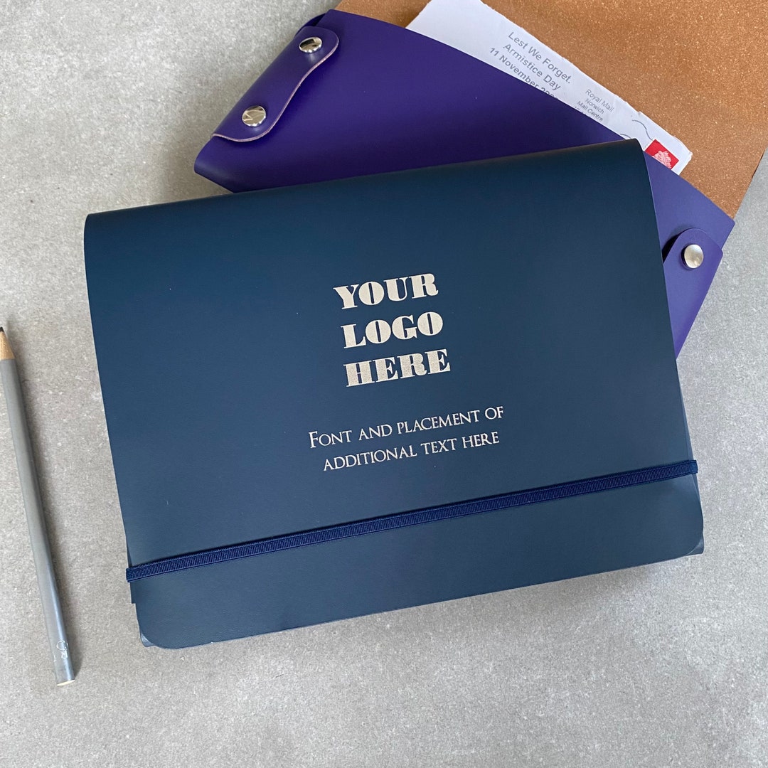 Recycled Leather Portfolio - Add Your Logo! - A5+ - Etsy