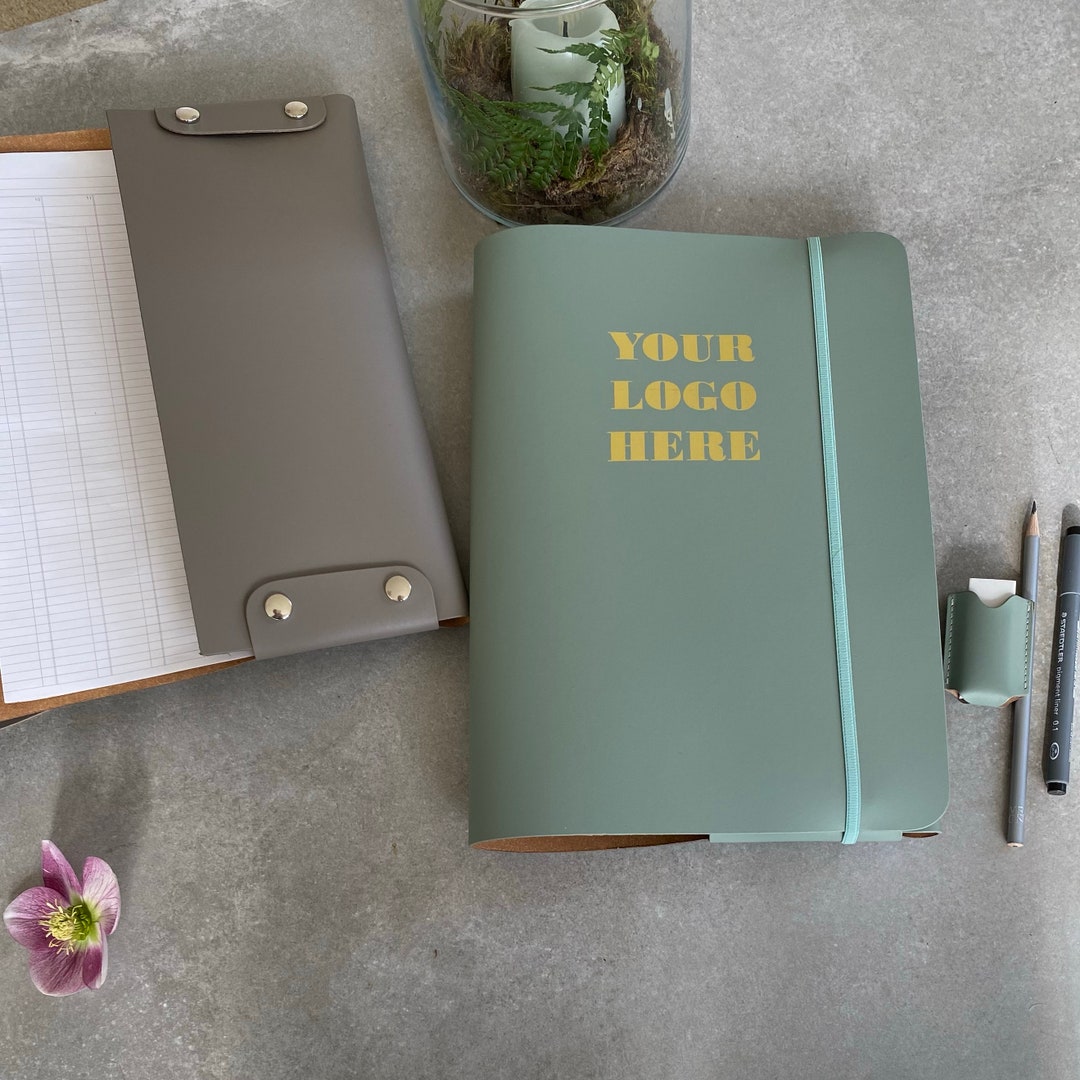 Recycled Leather Portfolio - Add Your Logo! - A4/US Letter Paper ...