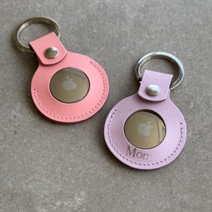 Personalised Recycled Leather Apple AirTag Key Ring Ideal Mother's Day ...
