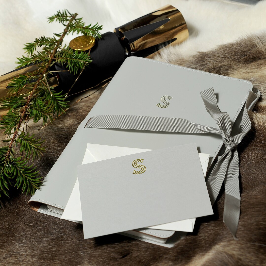 Personalised Recycled Leather Writing Set - Etsy