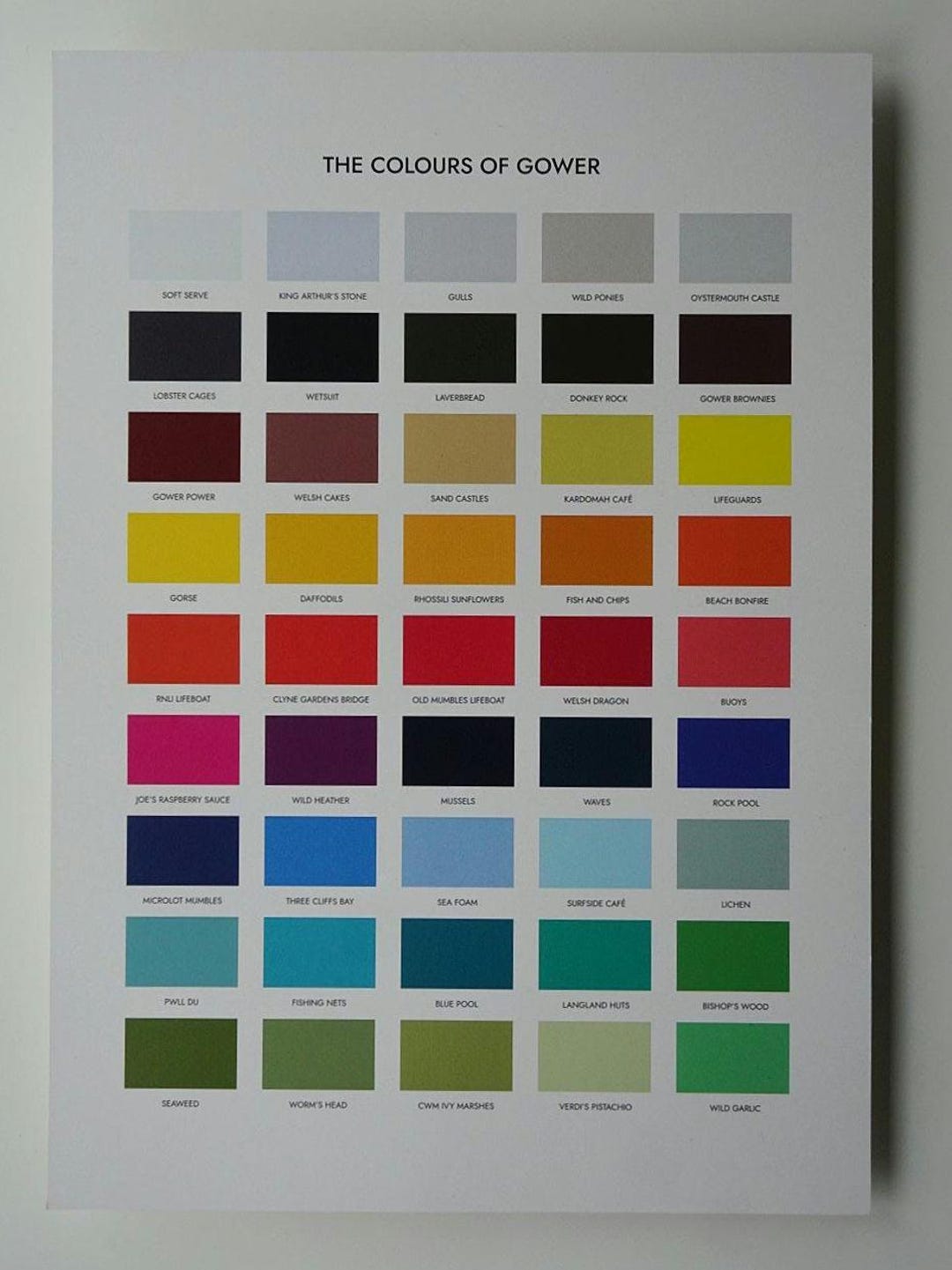 The Colours of Gower Print | Welsh Wall Art, Wales Artwork - Etsy UK