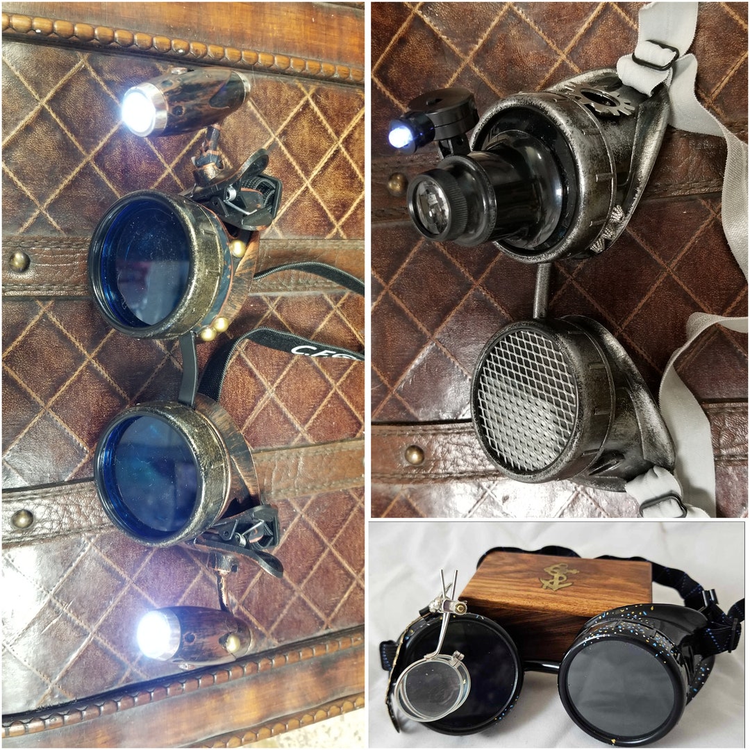 Twisted Steampunk Scientist Scientific Goggles With Lights Gaslightpunk ...