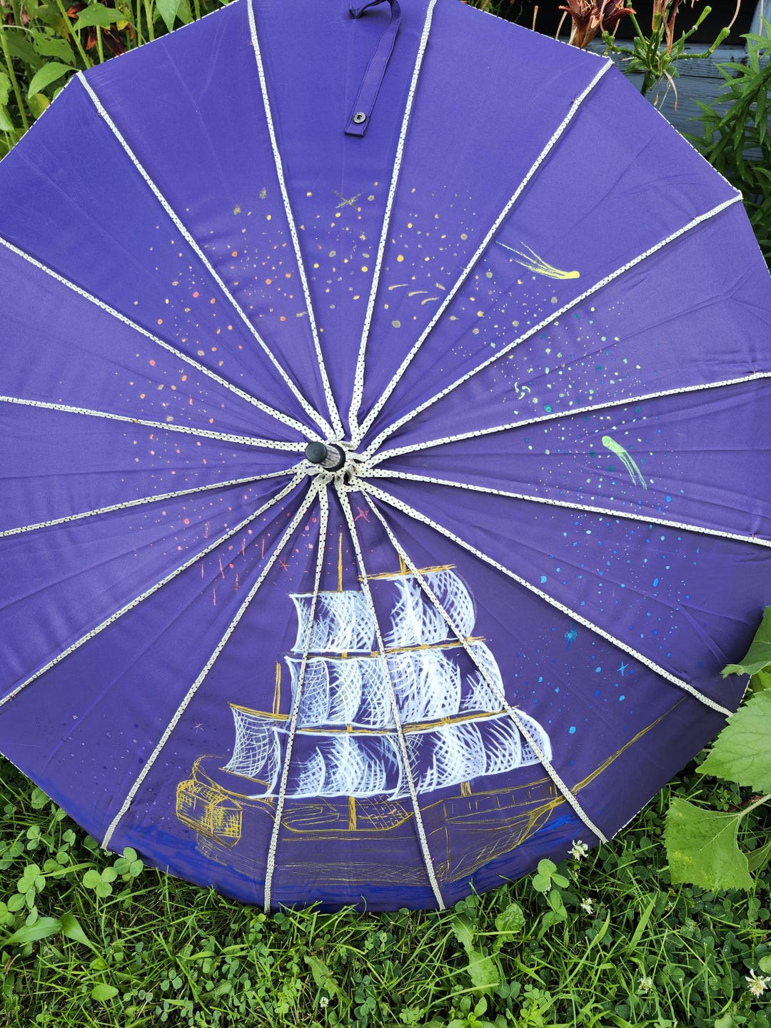 Custom Castle Parasol With Rainbow Star Spiral, and Matching Parasol ...