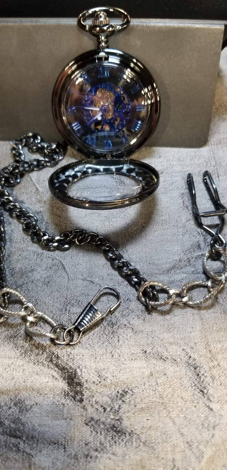 Magnifying Front Skeleton Style Mechanical Pocket Watch - Etsy