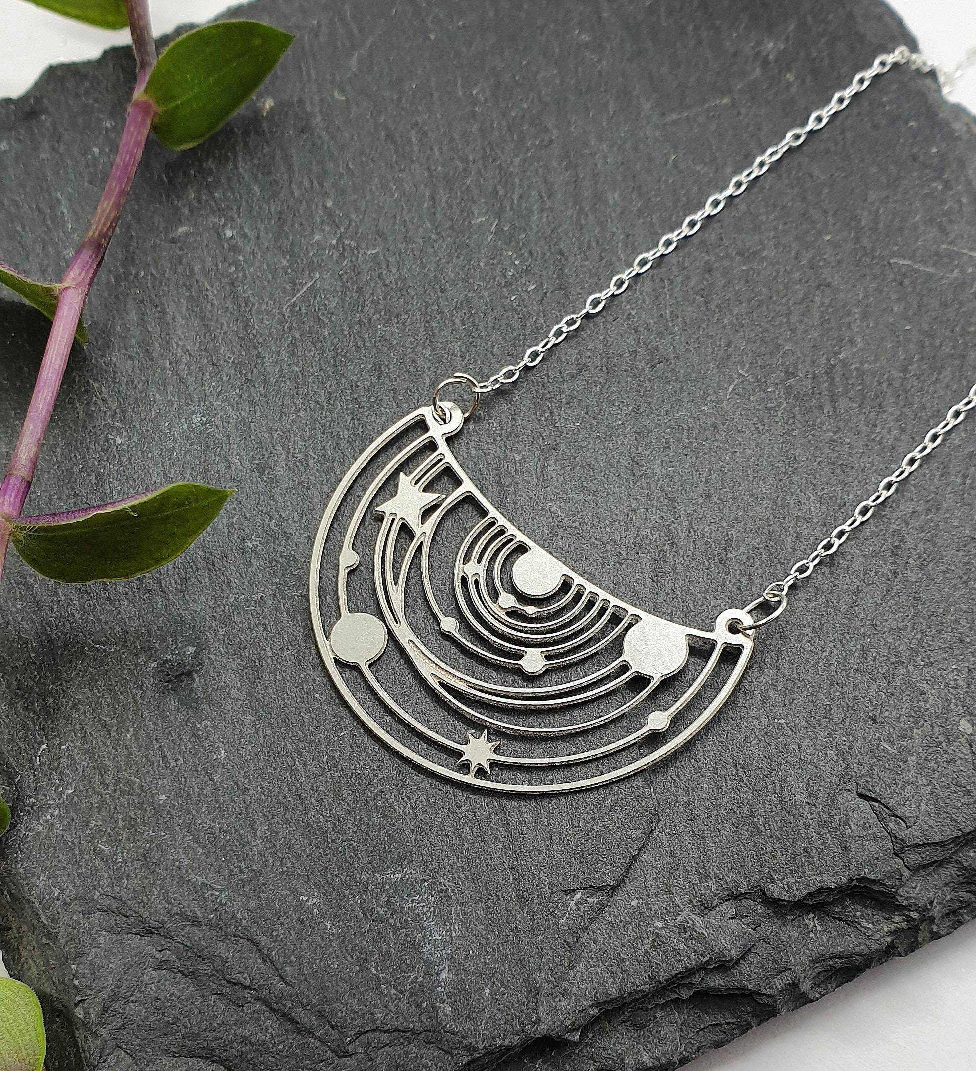 SOLAR SYSTEM NECKLACE Astronomy Jewellery Space Jewellery | Etsy