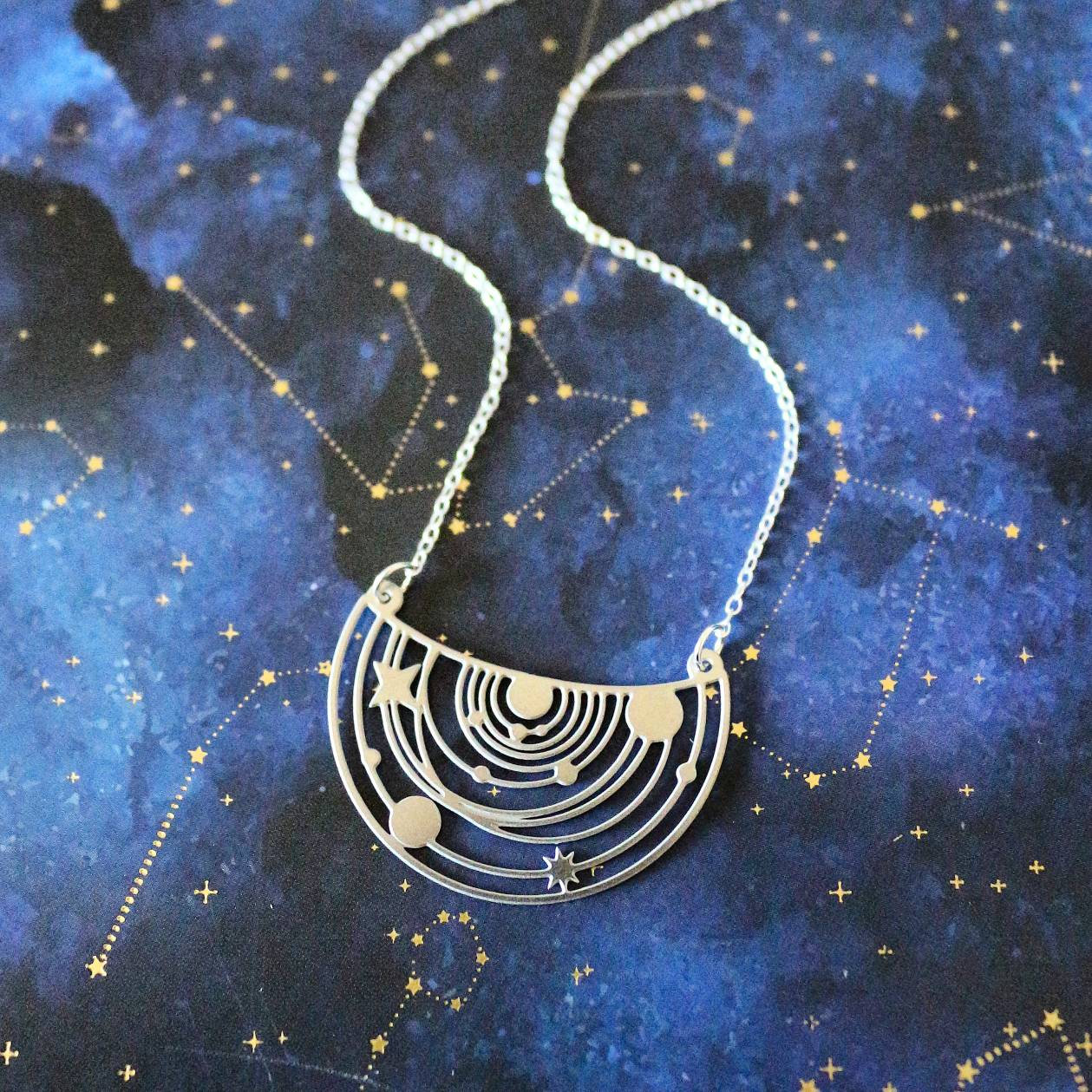 SOLAR SYSTEM NECKLACE Astronomy Jewellery Space Jewellery - Etsy