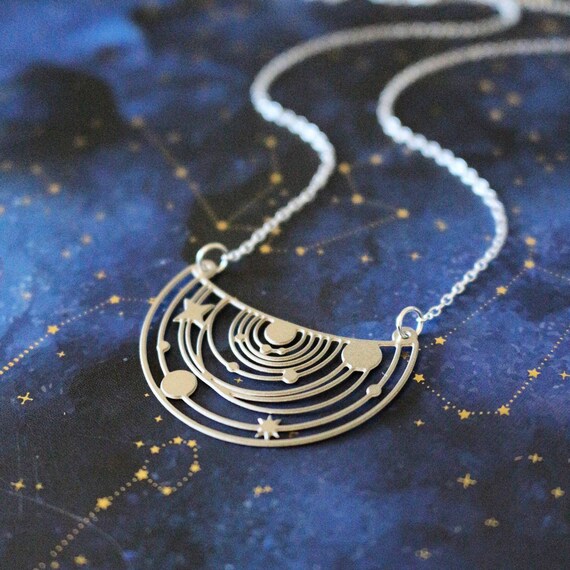 SOLAR SYSTEM NECKLACE Astronomy Jewellery Space Jewellery - Etsy