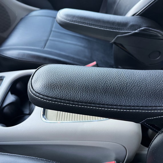 Dodge Grand Caravan Armrest Covers Front Seats Set 2pcs Fits for 12 22 Years Auto Vinyl Black Color Pebble Grain With WHITE Stitches Etsy UK