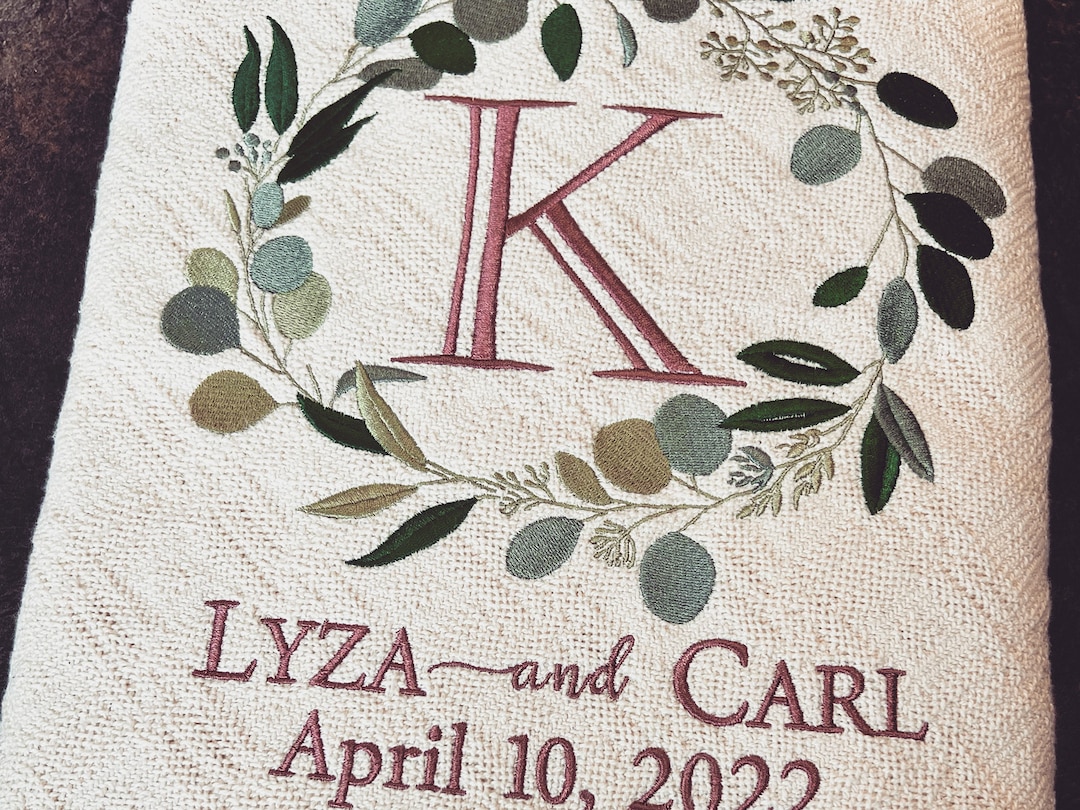 Personalized Wedding Embroidered Throws Blankets Custom Monogram ...