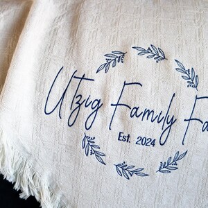 Personalized Wedding Embroidered Throws and Blankets W/ LAST NAME ...