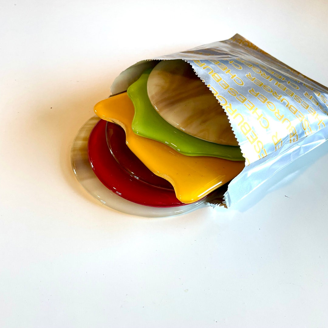 Cheeseburger Deluxe Six Piece Coaster Set - Etsy