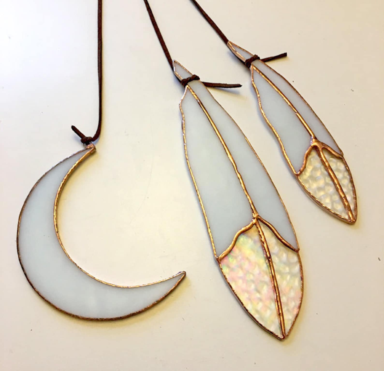 Feather and Moon Set. white Collection - Etsy