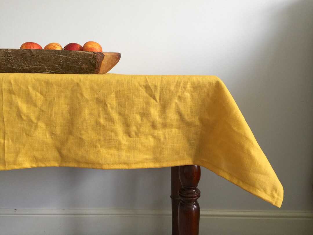 Yellow Linen Tablecloth/pure Linen Tablecloth or Napkin/made in UK ...