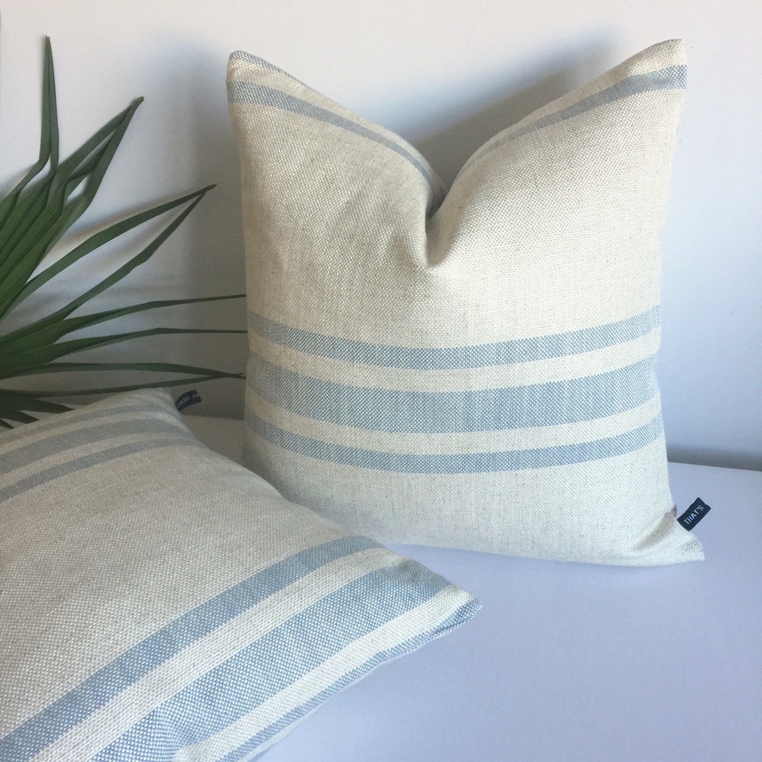 Rustic Cushion/blue Stripes Cushion or Cover/cottage Style Cushion ...