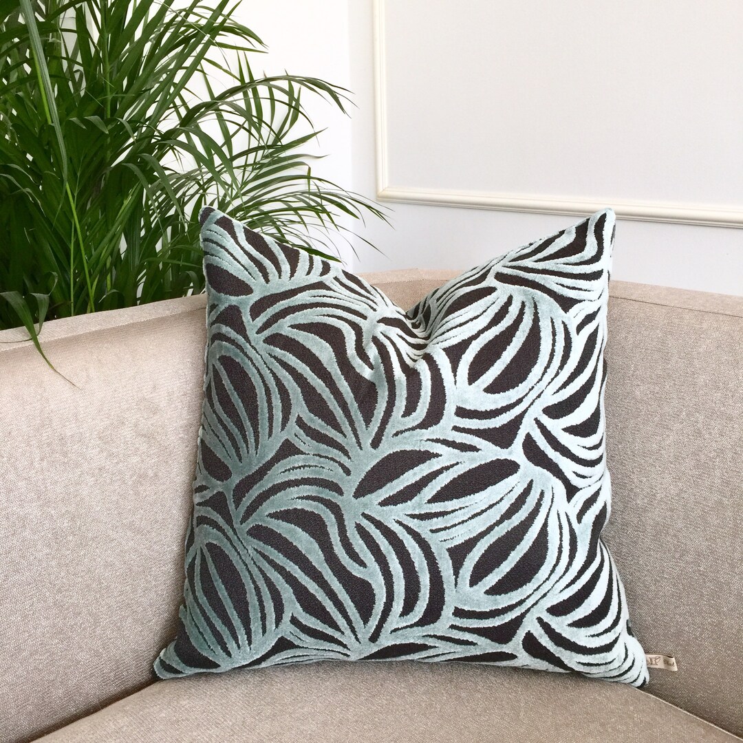Botanical Decor Cushion or Cover/textured Velvet Cushion/tropical ...