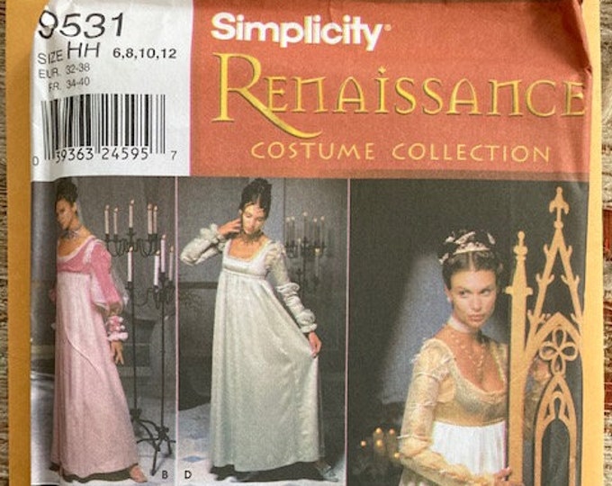 UNCUT Simplicity Renaissance Costume Pattern 9531, Multi-size 14 to 20 ...