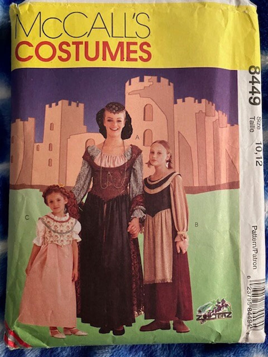 UNCUT 1996 Mccall's 8449 Medieval, Ren Faire Costume, Misses 12-14 or ...