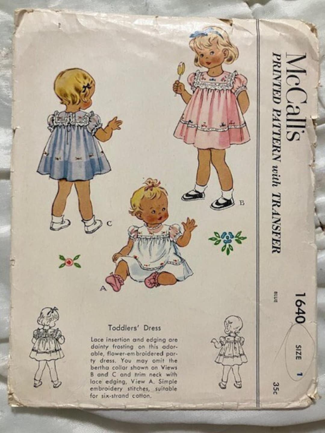 1951 Mccall's Patterns for Toddler Girls, Sizes 1 and 2 - Etsy