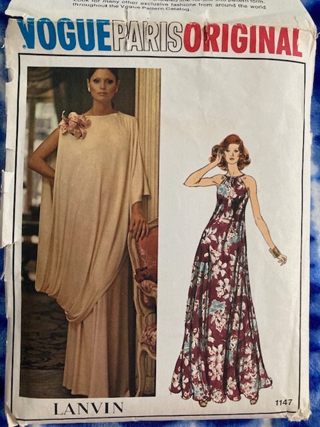1974 Vogue 1147 - Lanvin Paris Original, Size 10 or 32.5" Bust - Etsy