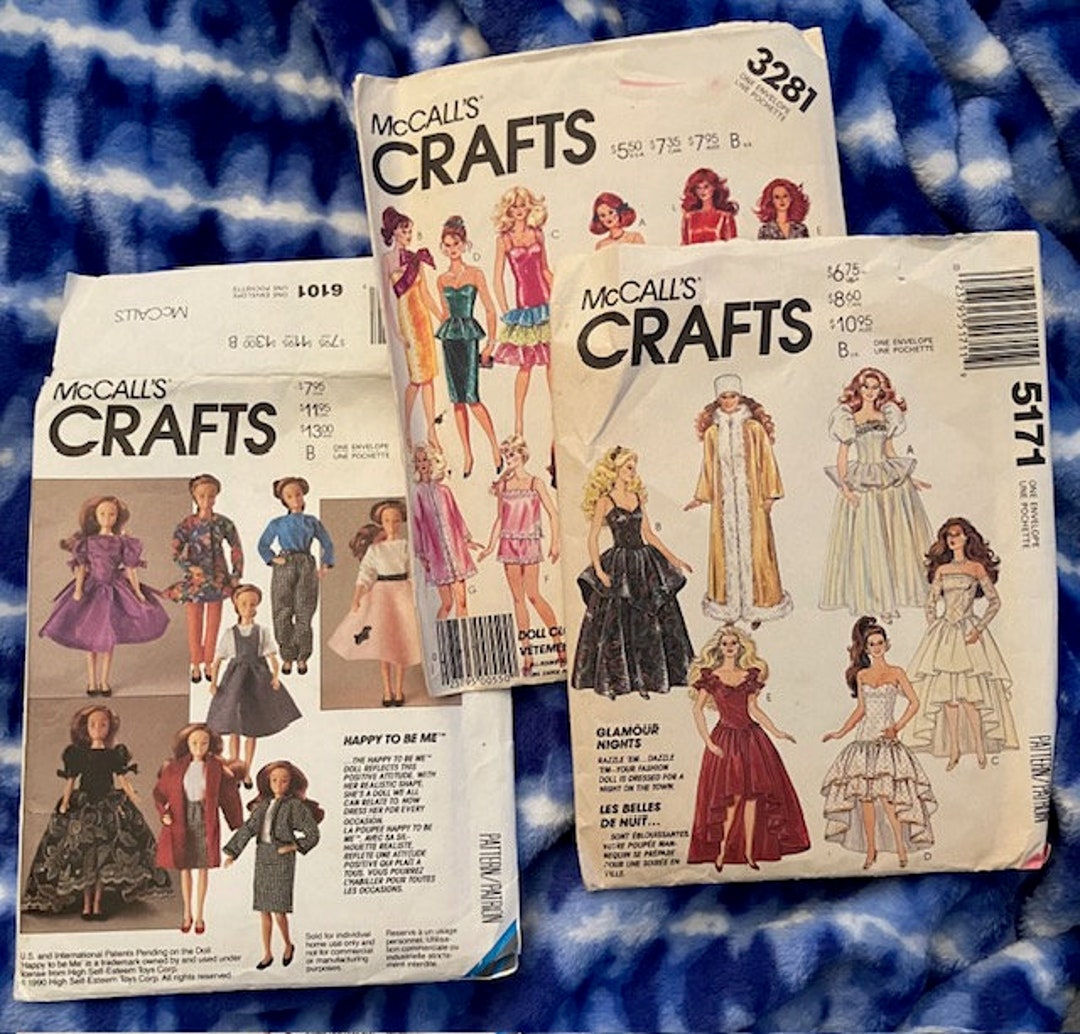 UNCUT Mccall's Barbie Patterns - 3281, 5171, 6101 - Etsy
