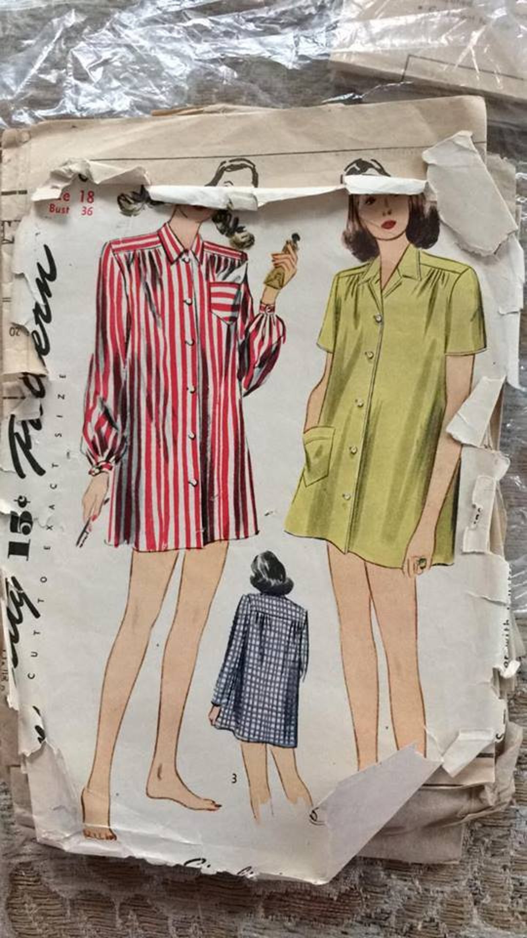 1944 Simplicity 1300 - Size 16/34" Bust or 18/36" Bust - Etsy