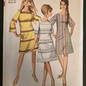 Five 1960s Simplicity Mod Dress Patterns - Size 12 or 32" Bust - Etsy