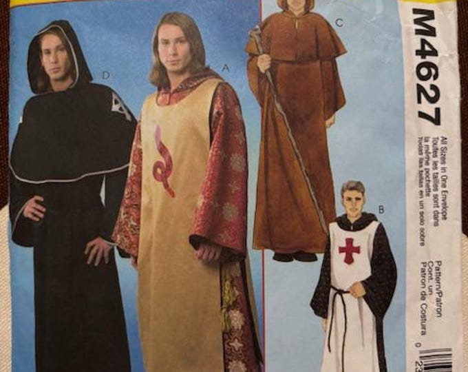 UNCUT Mccall's 4627 - Knights Templar, Monk Costume Sizes 34-48" Chest ...