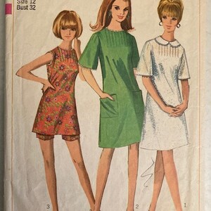 Five 1960s Simplicity Mod Dress Patterns - Size 12 or 32" Bust - Etsy