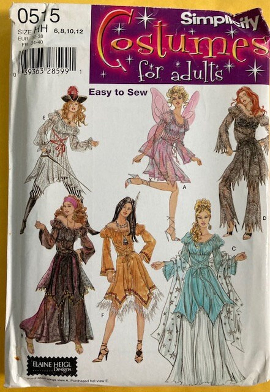 Simplicity Costumes for Adults 1770 and 5363 - 6 Ladies Costumes, Sizes ...