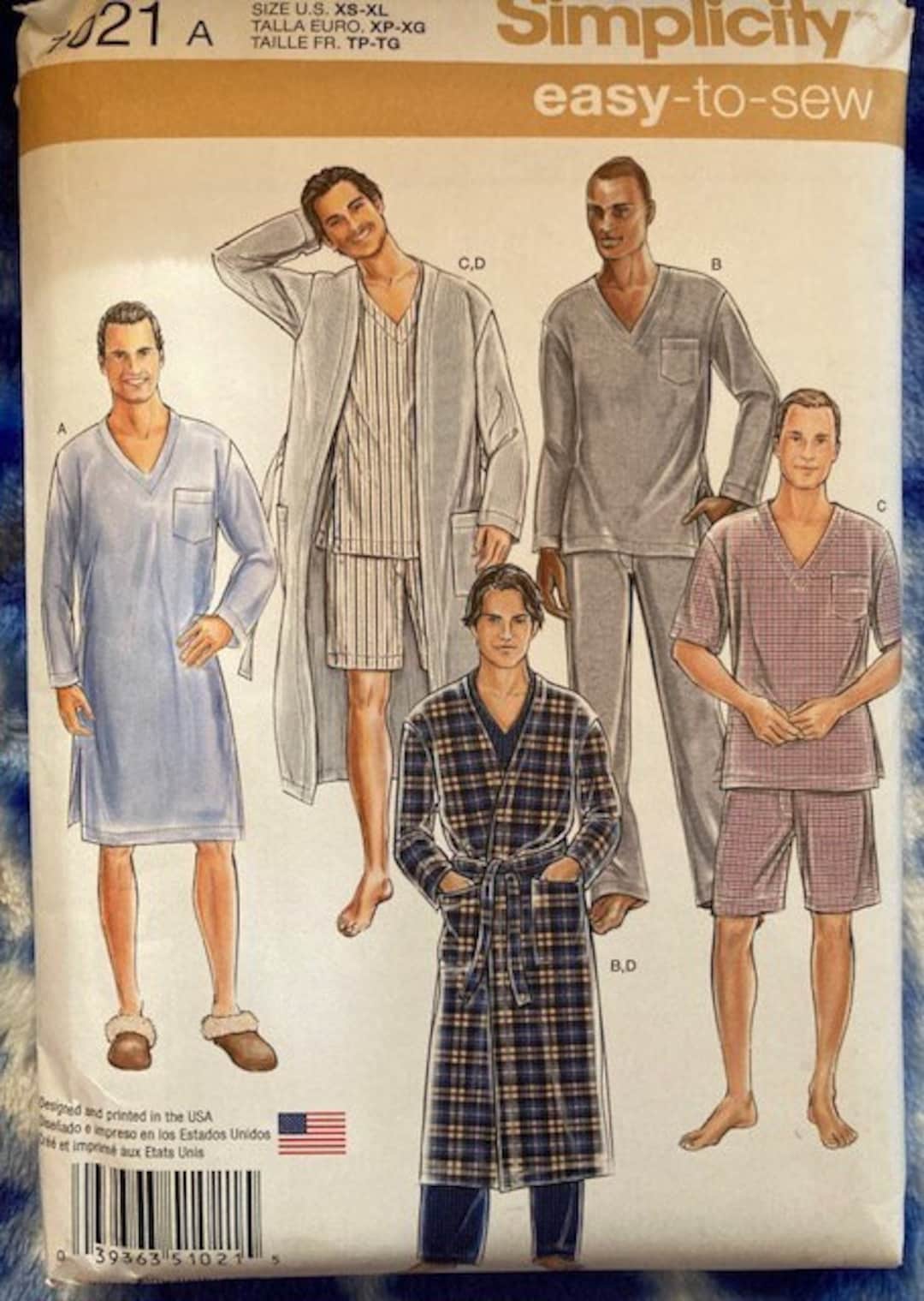 UNCUT Simplicity Patterns for Men's, Unisex Pajamas, Multi-sized S-XL ...