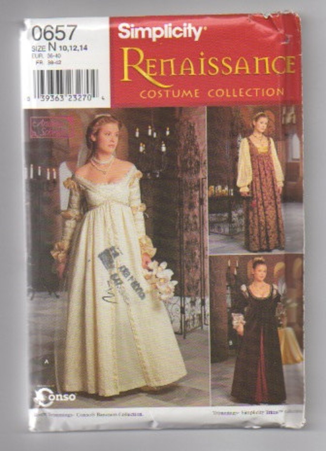 UNCUT Simplicity 0657 and 8249 for Renaissance Costumes Sizes 10 to 24W ...