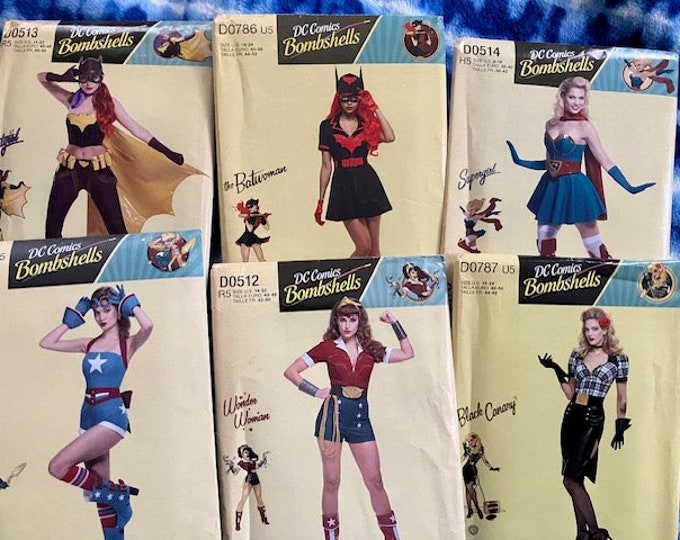 UNCUT DC Bombshells Superheroine Costume Patterns - Stargirl, Wonder ...