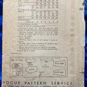 1940s Vogue 5453 - 30" Bust, LABEL INCLUDED! - Etsy