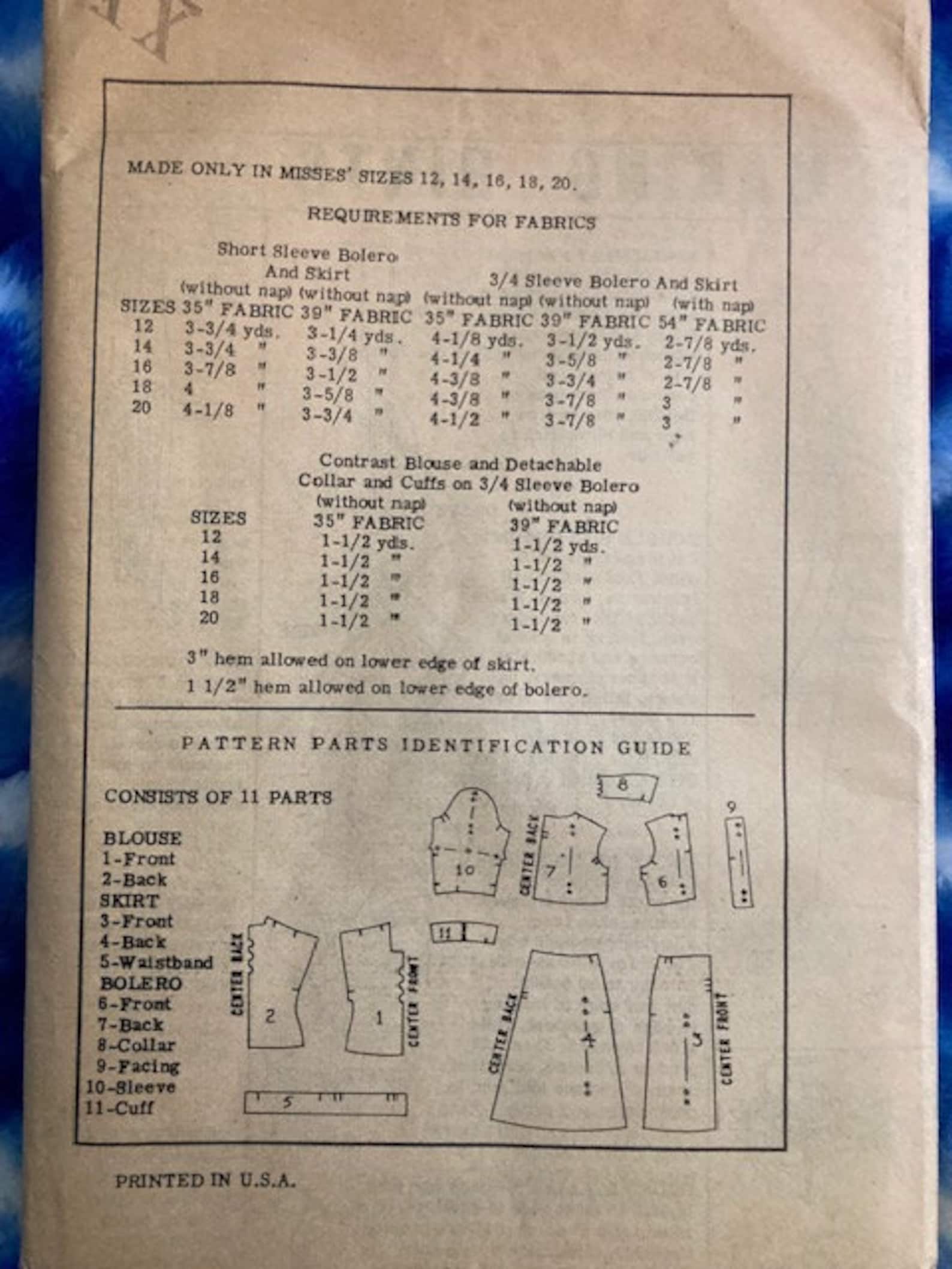 UNUSED 1950 Marian Martin Pattern 9354 - Size 16/34" Bust - Etsy